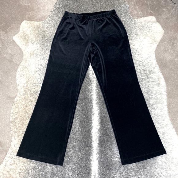 Jkla | Pants & Jumpsuits | Jkla Midnight Black Velvet Wide Leg Pants ...